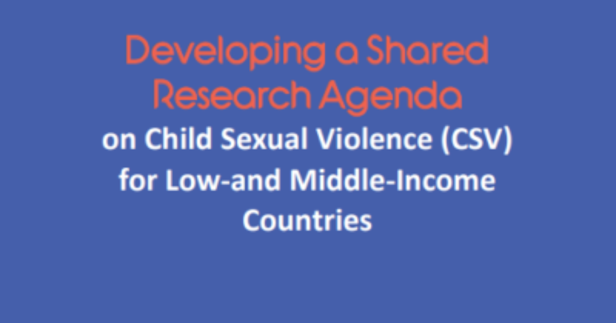 Developing a shared research agenda on child… | Safe Futures Hub